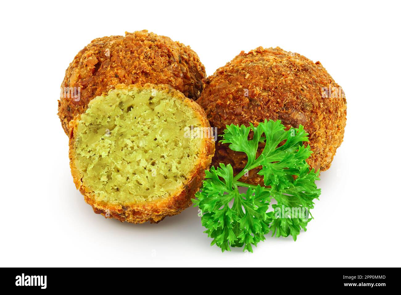 falafel ball isolated on a white background with full depth of field ...