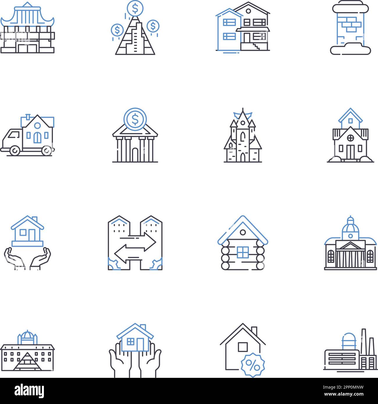 Property Inspection Line Icons Collection Assessment Inspection