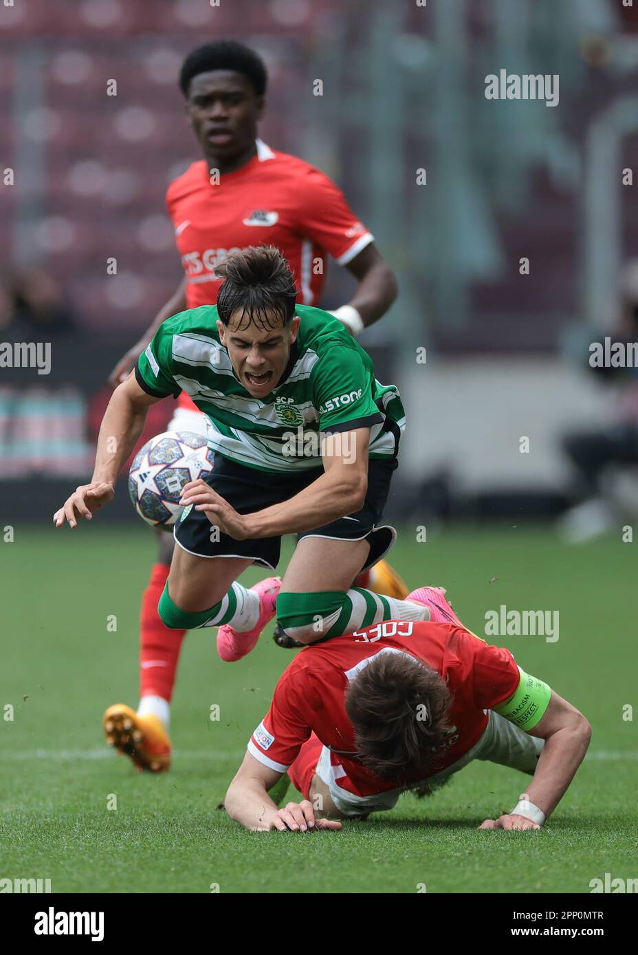 Geneva, Switzerland, 21st April 2023. Wouter Goes of AZ Alkmaar makes a ...