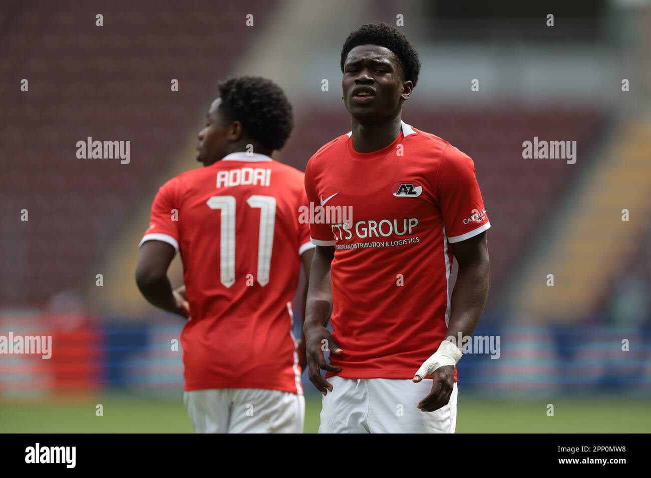 Geneva, Switzerland, 21st April 2023. Enoch Mastoras of AZ Alkmaar ...