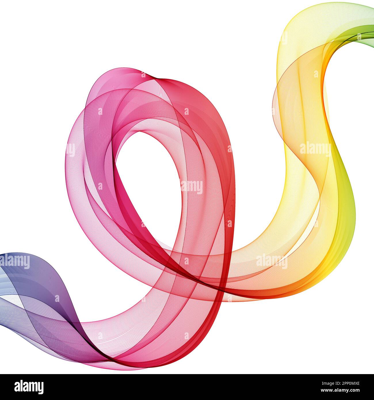 Colorful Design Element Gradient Wave Line Isolated on White Background ...