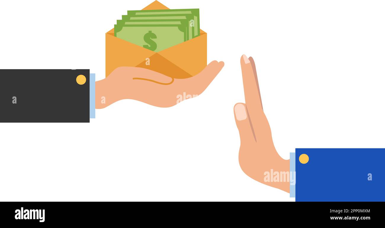 Stop corruption icon on white background. anti bribery concept ...