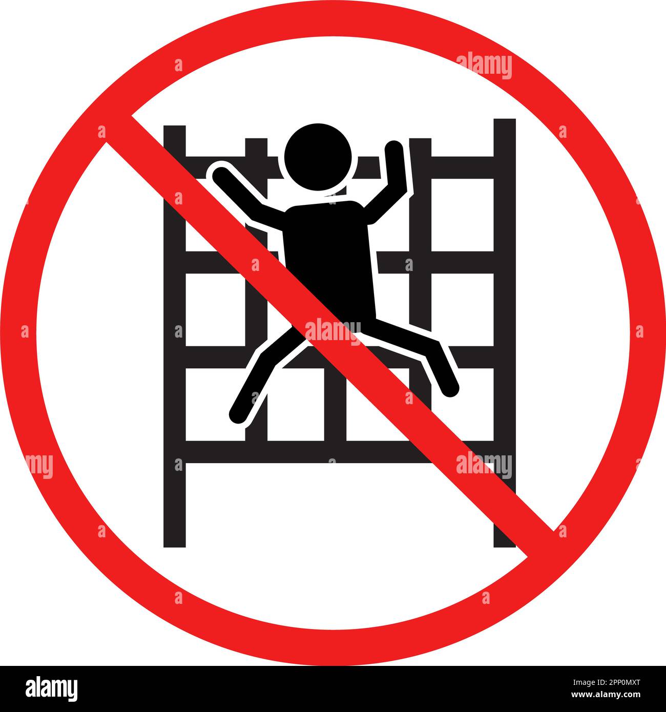 do not climbing icon on white background. No climbing allowed sign. Do ...