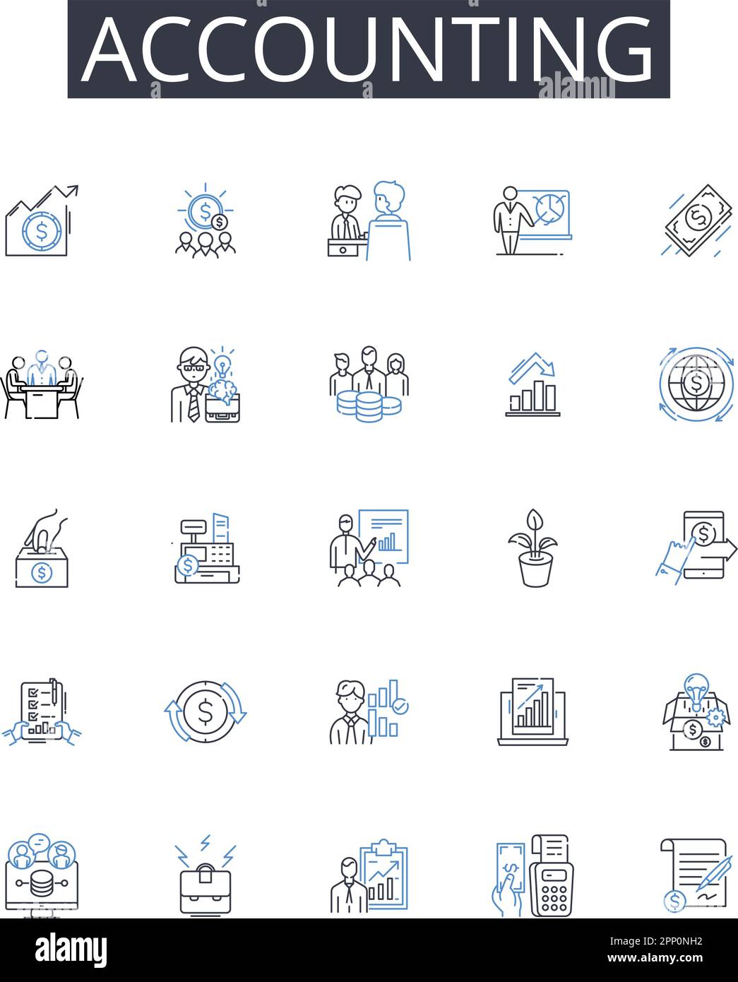 Accounting line icons collection. Marketing, Sales, Economics ...