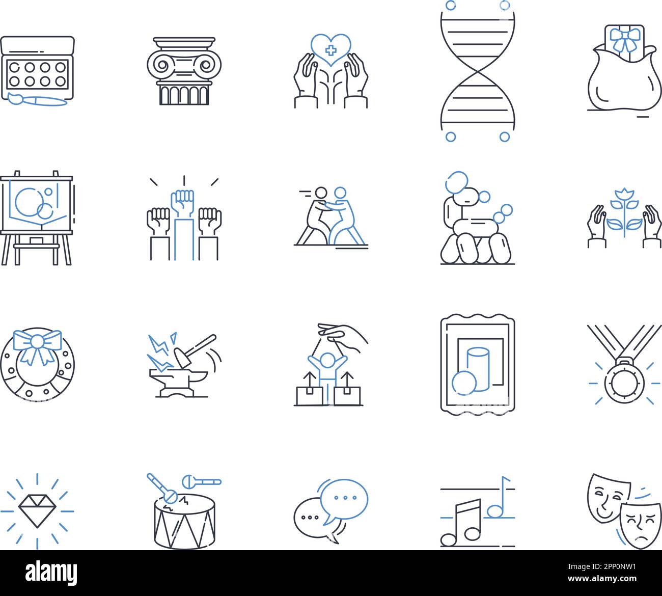 Entertainment line icons collection. Diversion, Amusement, Distraction ...