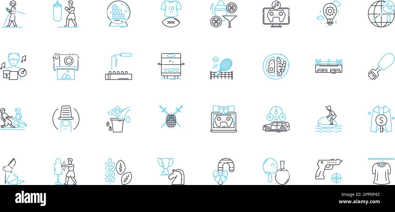 Mindfulness meditation linear icons set. Present, Awareness, Breath ...