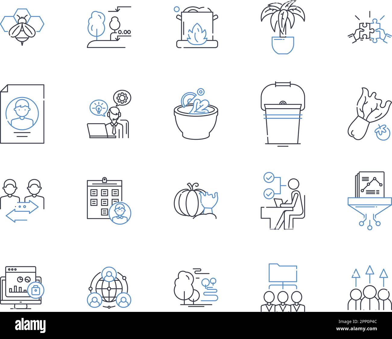 Digital Marketing Line Icons Collection Analytics Branding Clickthrough Conversion Content