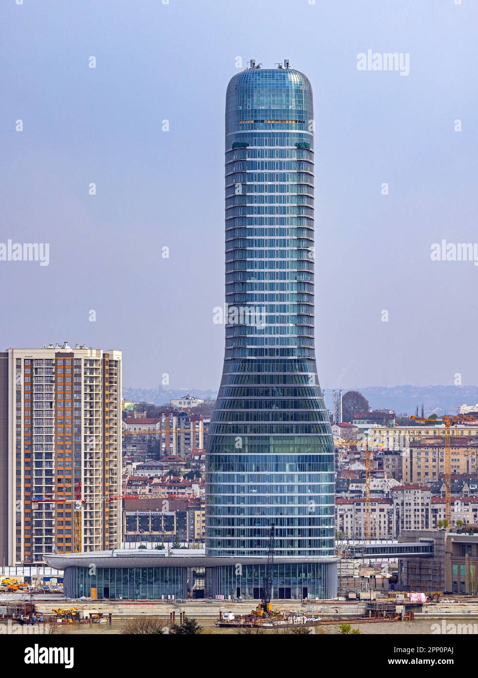 Belgrade, Serbia - April 09, 2023: Modern New Skyscraper Blue Glass ...