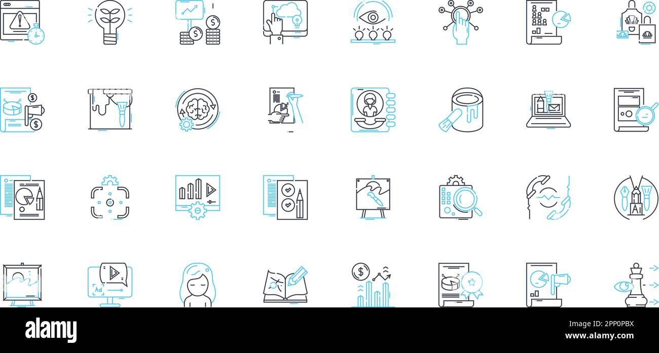 Collaborative Effort linear icons set. Cooperation, Partnership, Unity ...