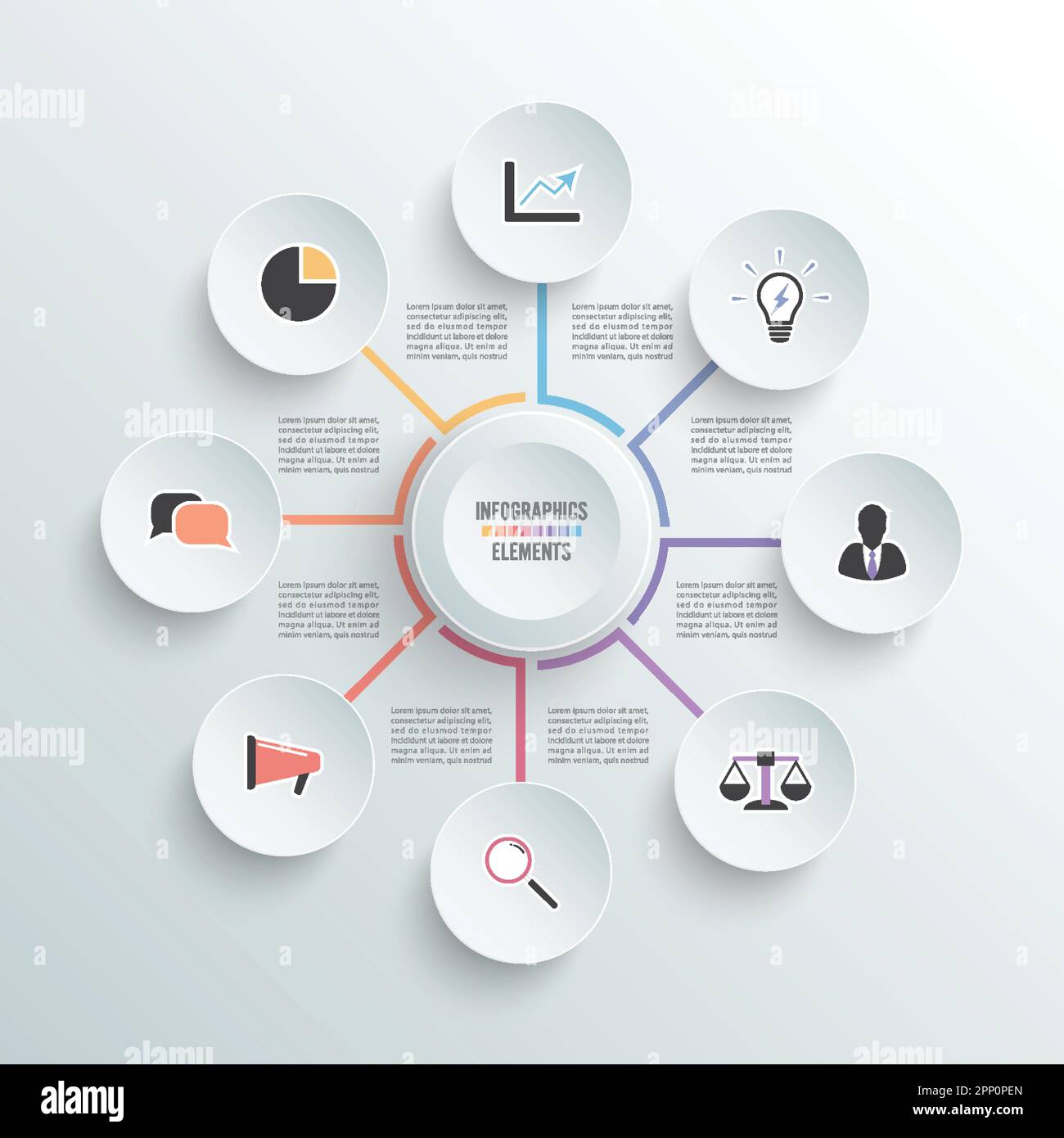 Vector illustration infographics. Business concept with 8 options. For ...