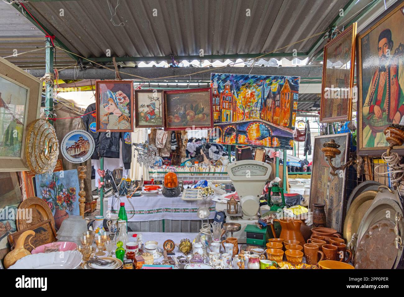 Belgrade, Serbia - January 22, 2023: Paintings Antique Ceramic Glass ...