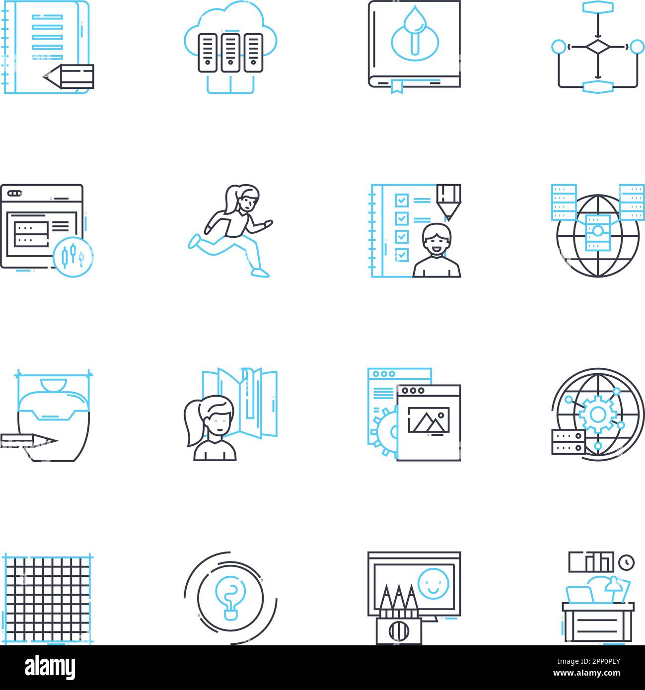 Sales Forecast Linear Icons Set Projections Analysis Trends Estimations Revenue