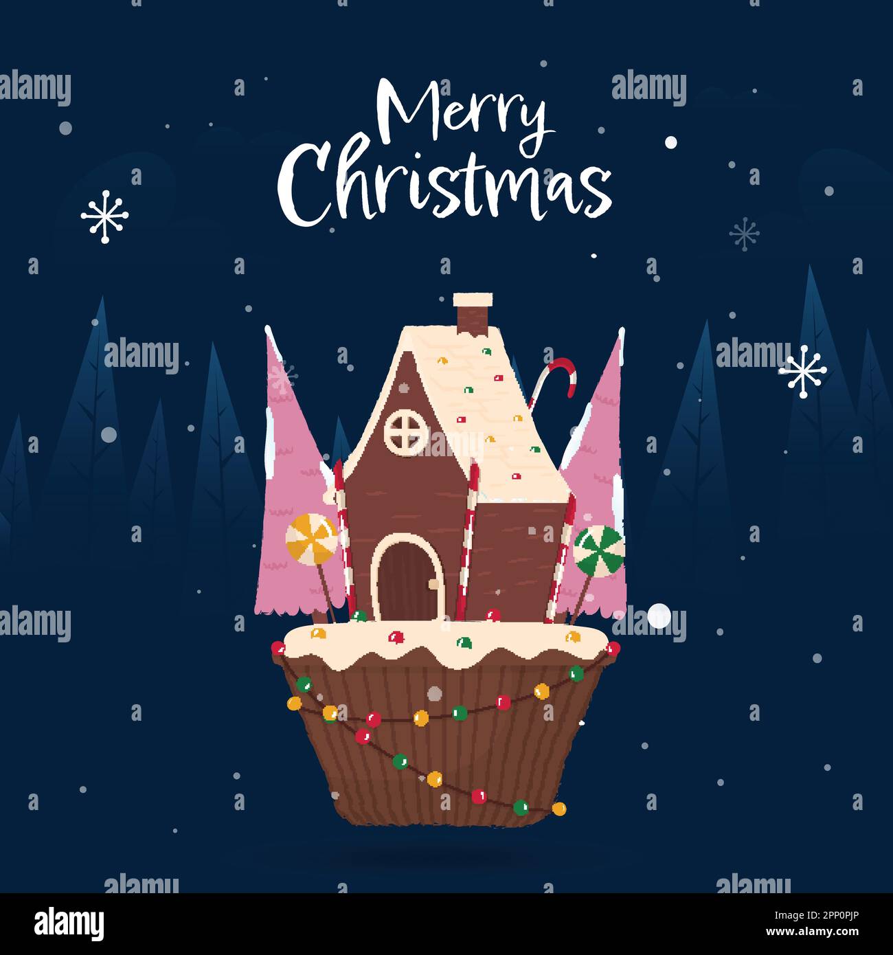 Blue Cupcake Gingerbread Houses