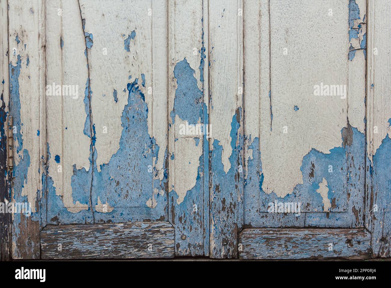 The old wooden windows that are blue are falling off Stock Photo - Alamy