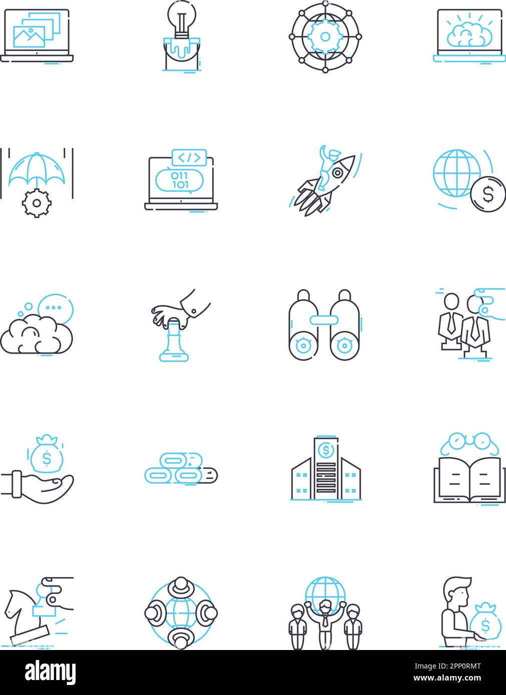Combination linear icons set. Blend, Puzzle, Fusion, Union, Medley ...