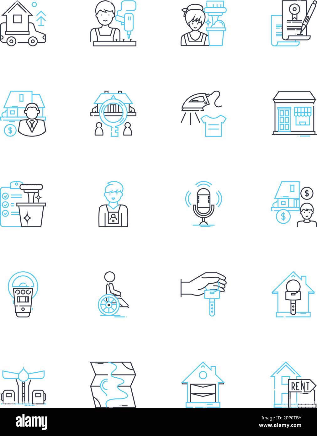 Inheritance linear icons set. Bequest, Probate, Estate, Succession ...