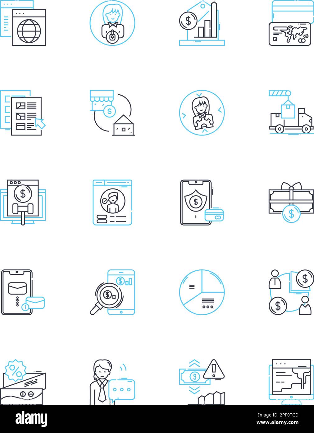 Financial technology linear icons set. Cryptocurrency, Blockchain ... Financial technology linear icons set. Cryptocurrency, Blockchain ...