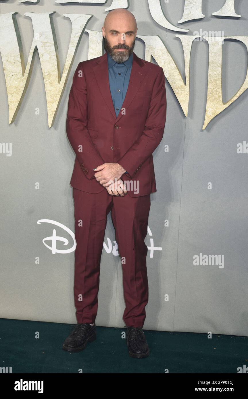 20 April 2023. London UK. David Lowery at the World Premiere of Disney ...