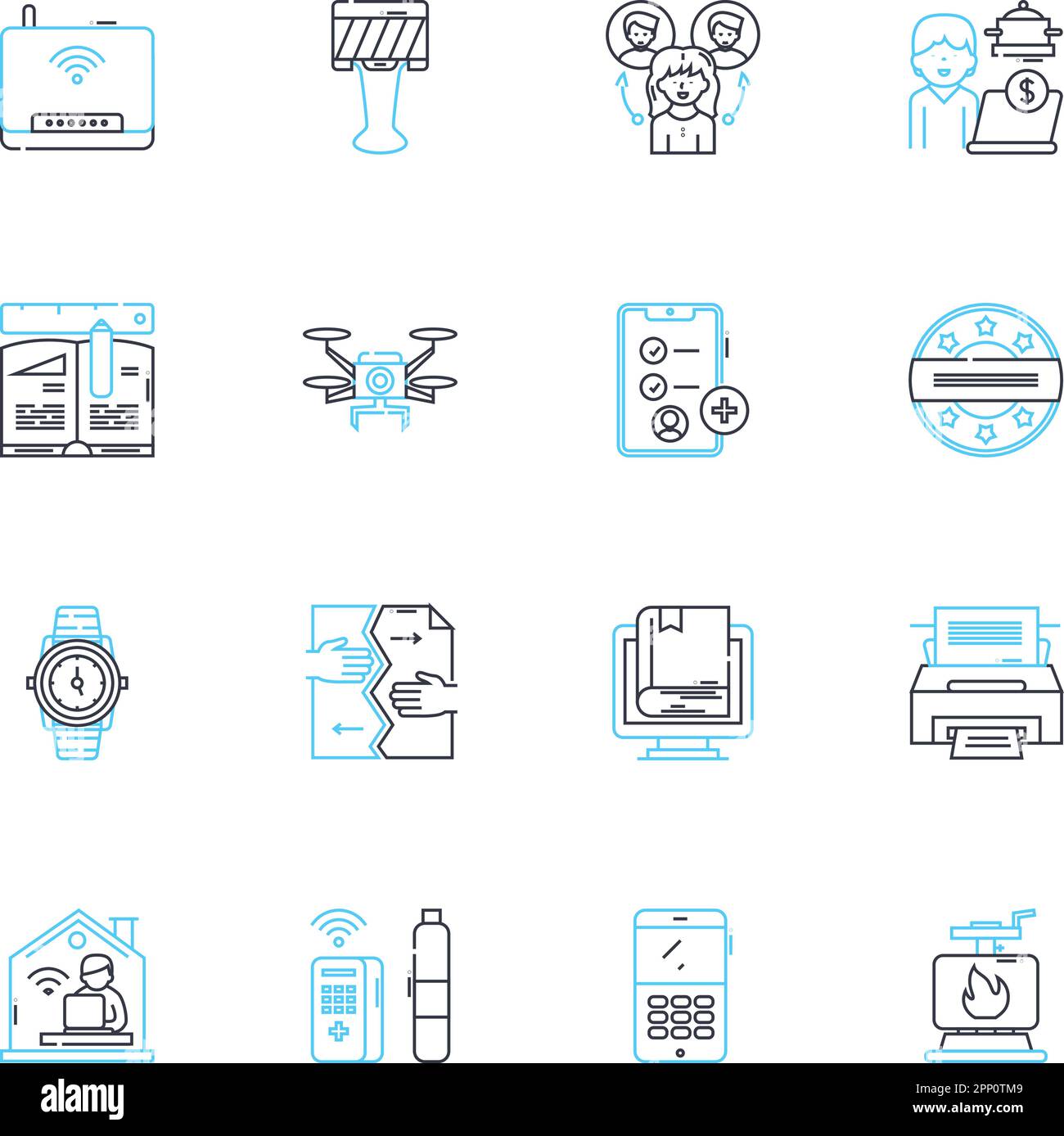 Whiteboard linear icons set. Marker, Eraser, White, Clean, Surface ...