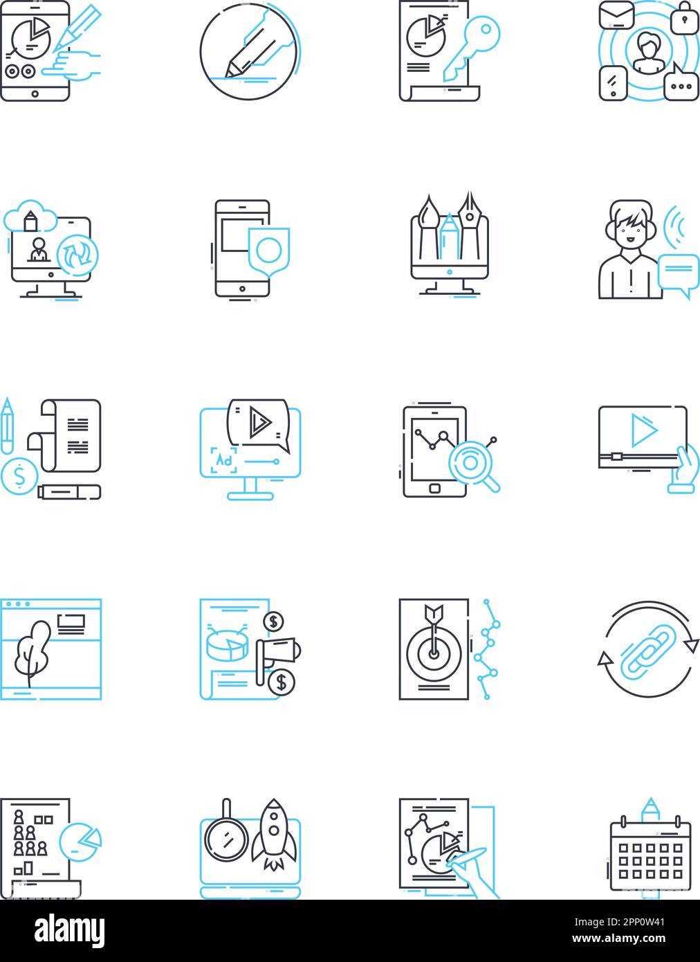 Creative arts linear icons set. Imagination, Inspiration, Colorful ...