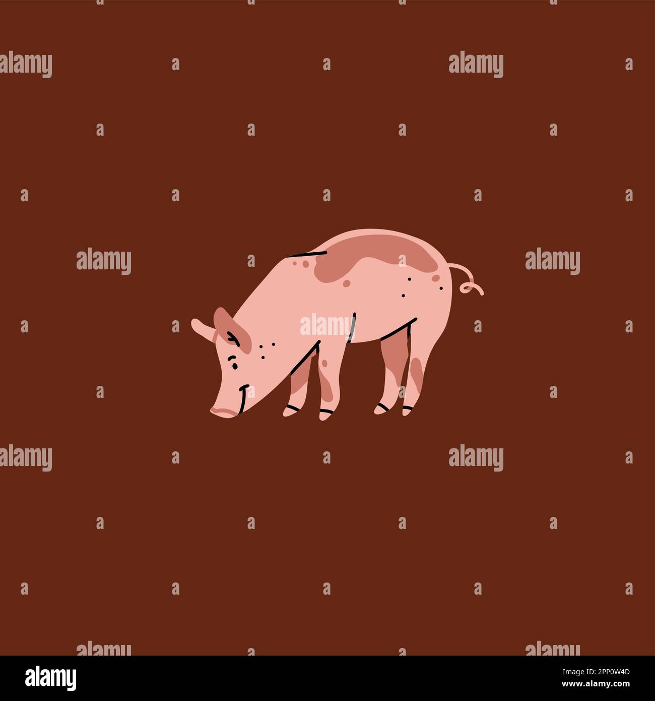 Hand drawn abstract vector clipart illustration collection with pink ...