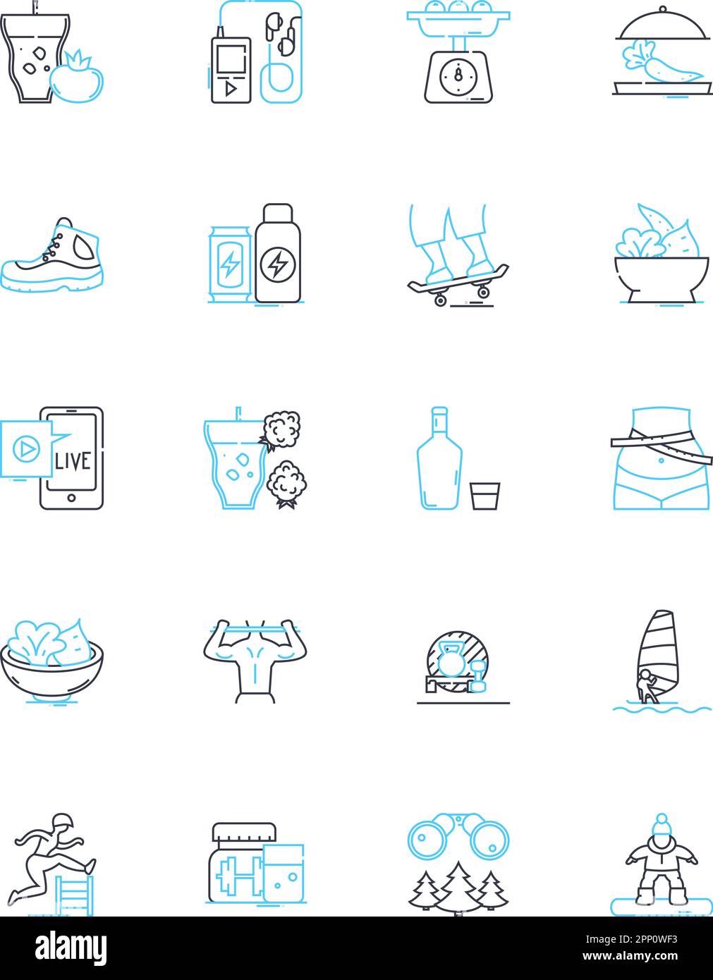 Food intake linear icons set. Nutrition, Diet, Metabolism, Portion ...