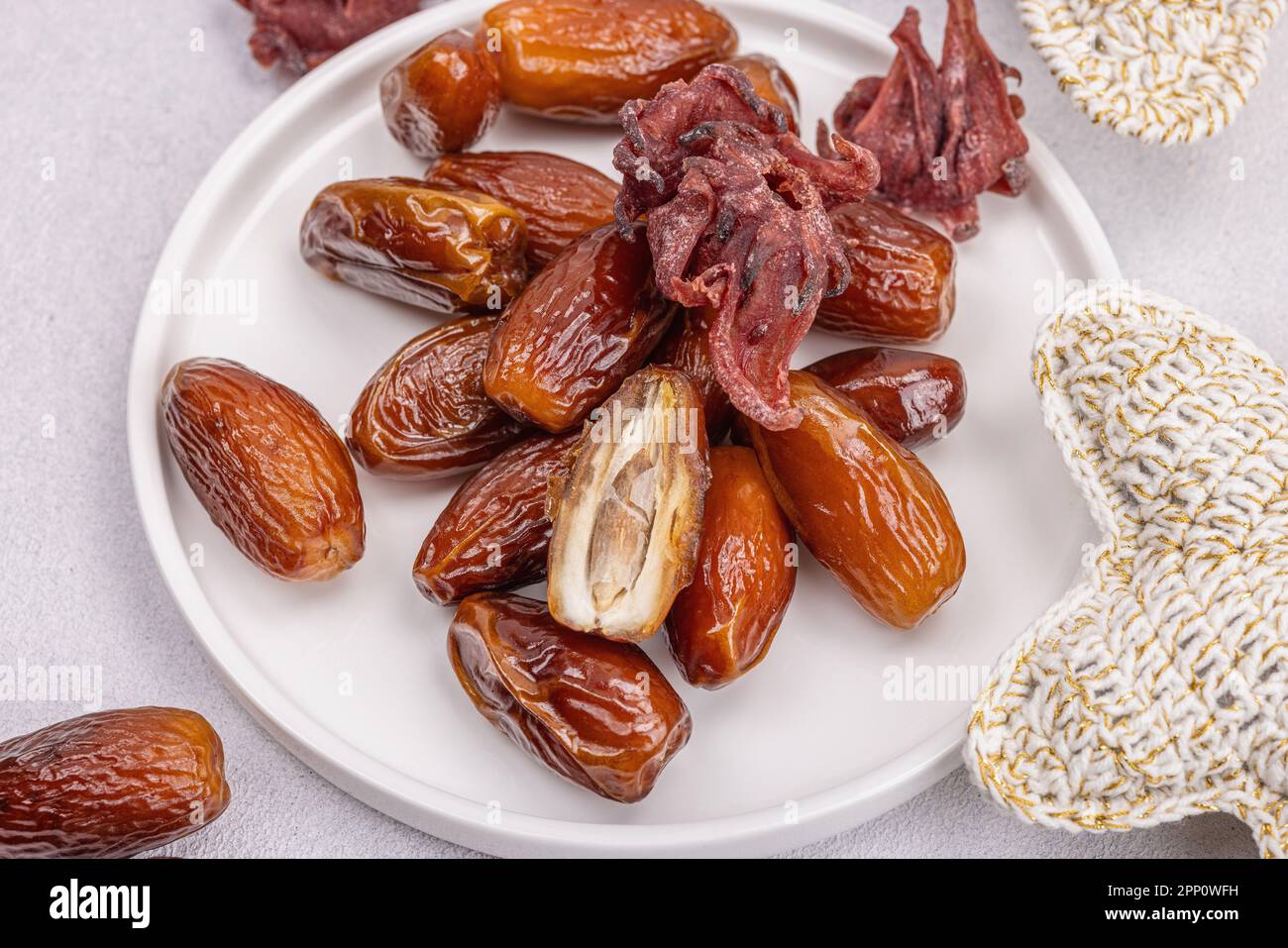 Ripe dates, a traditional Ramadan Kareem concept snack for Iftar or ...