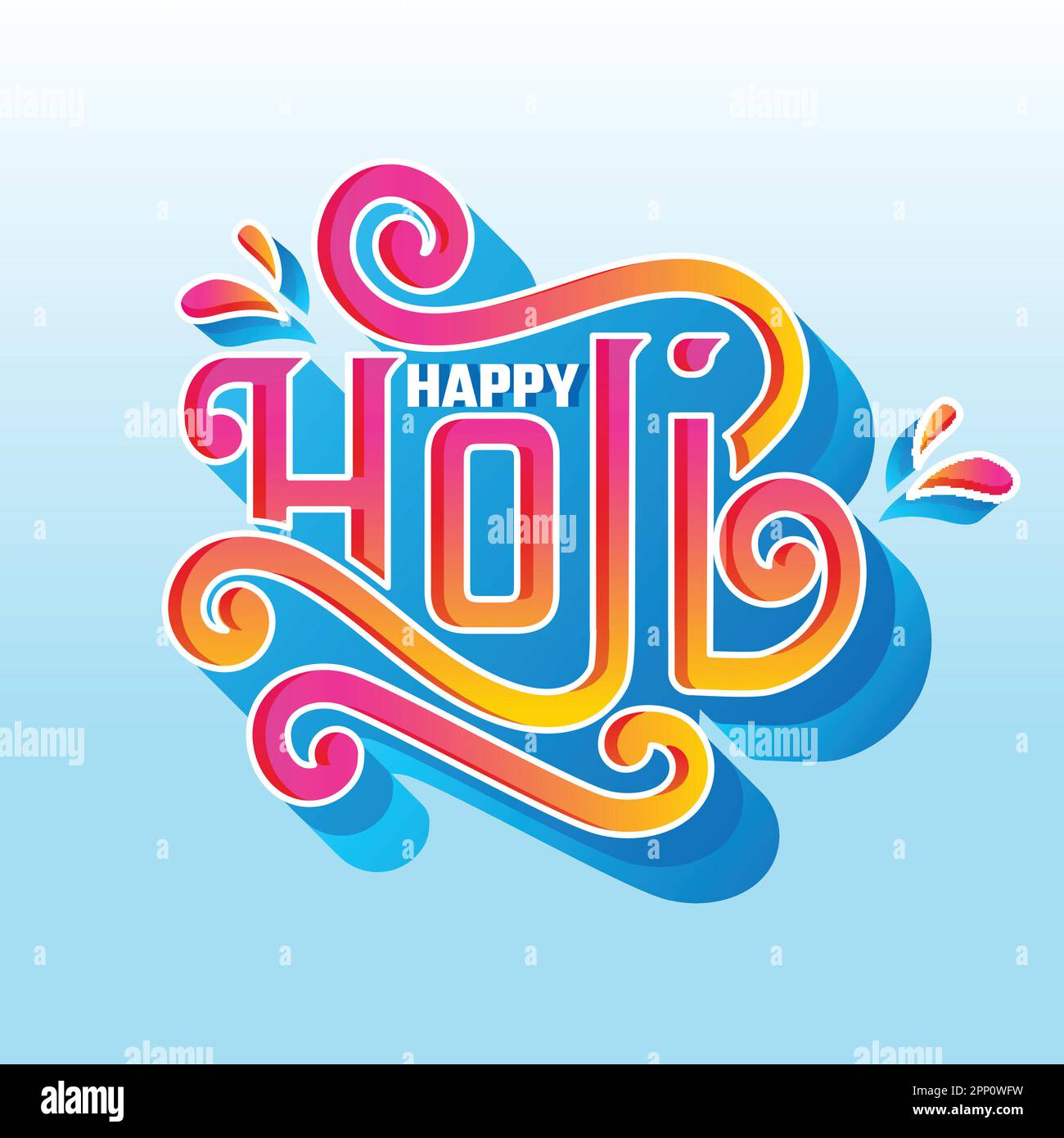 Happy holi font Stock Vector Images - Alamy