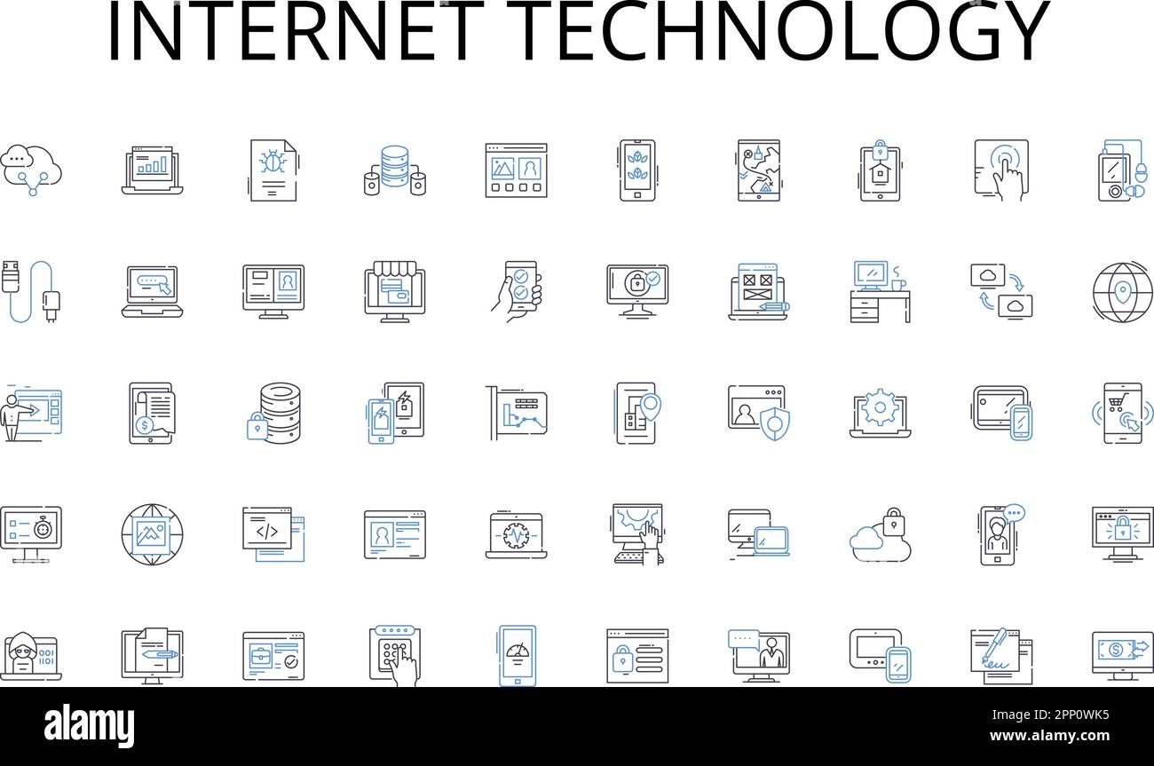 Internet technology line icons collection. Engagement, Influencers ...