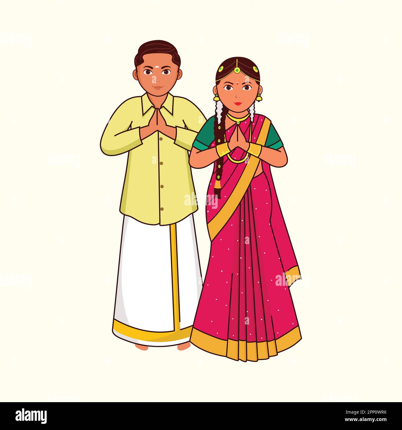 South Indian (Tamil Nadu) Wedding Couple Greeting Namaste In ... South Indian (Tamil Nadu) Wedding Couple Greeting Namaste In ...