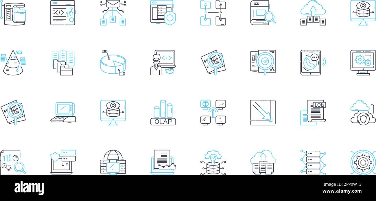 Business Forecasting Linear Icons Set Prediction Projections