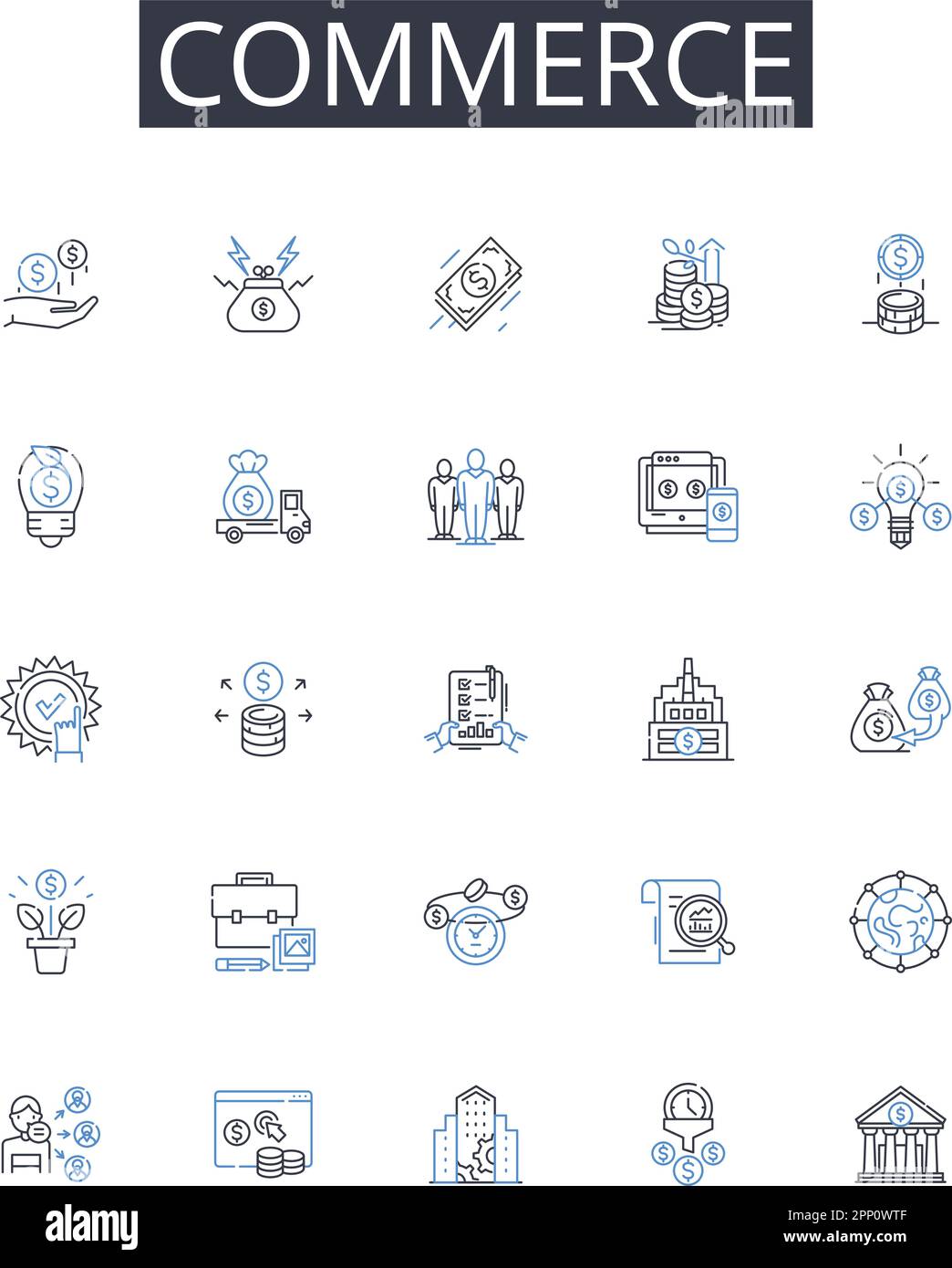 Commerce line icons collection. Business, Trade, Exchange, Industry ...