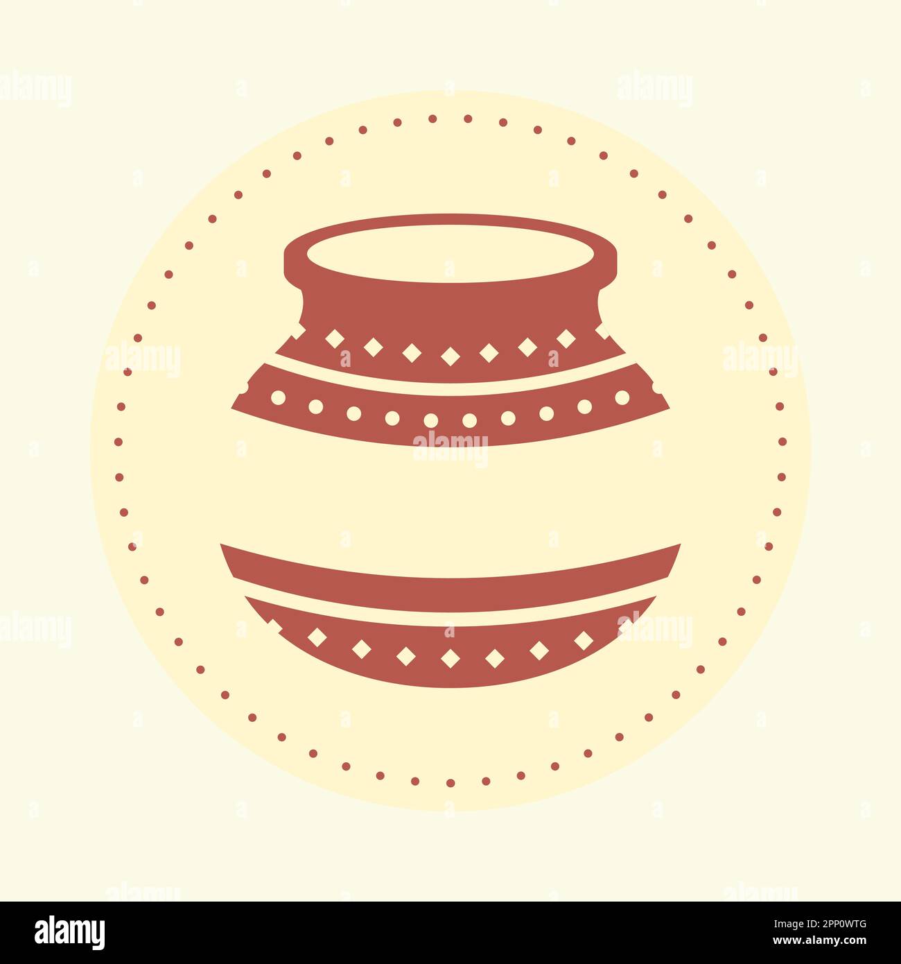 Isolated Rice Mud Pot Sticker Or Label In Brown And Cosmic Latte Color ...