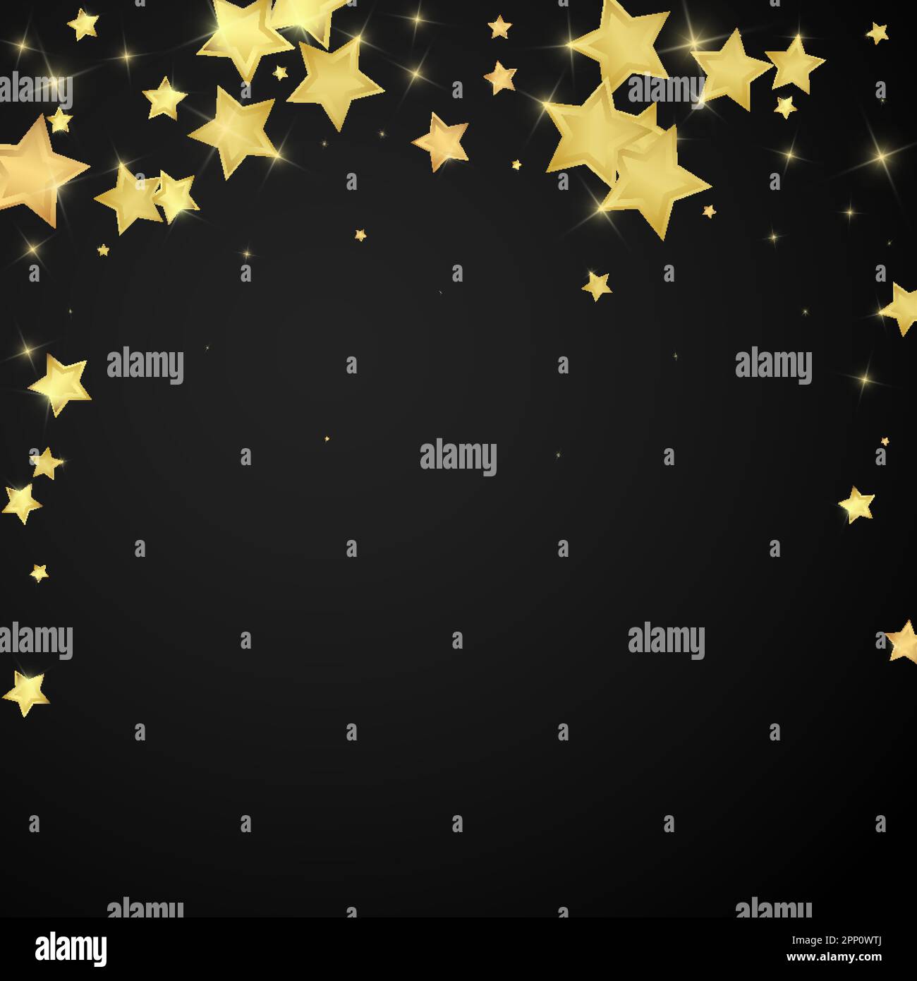 Magic stars vector overlay. Gold stars scattered around randomly ...