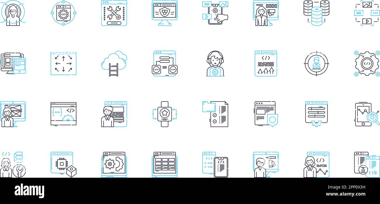 Market segmentation linear icons set. Demographics, Psychographics ...