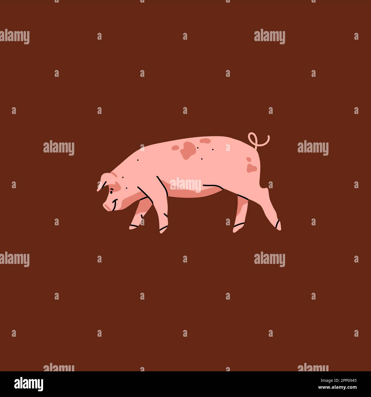 Hand drawn abstract vector clipart illustration collection with pink ...