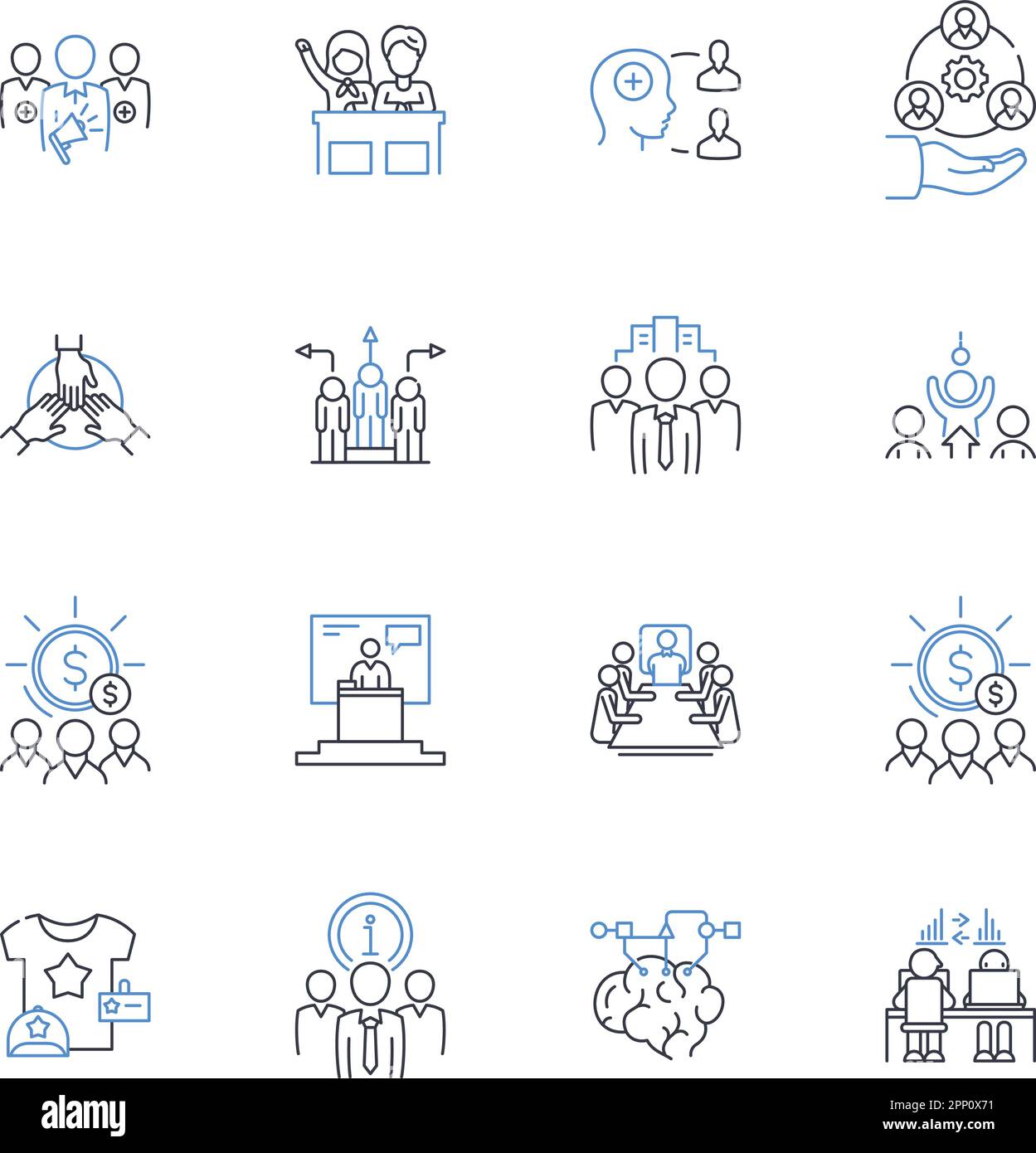 Collaboration Line Icons Collection Cooperation Alliance Partnership Teamwork Unity