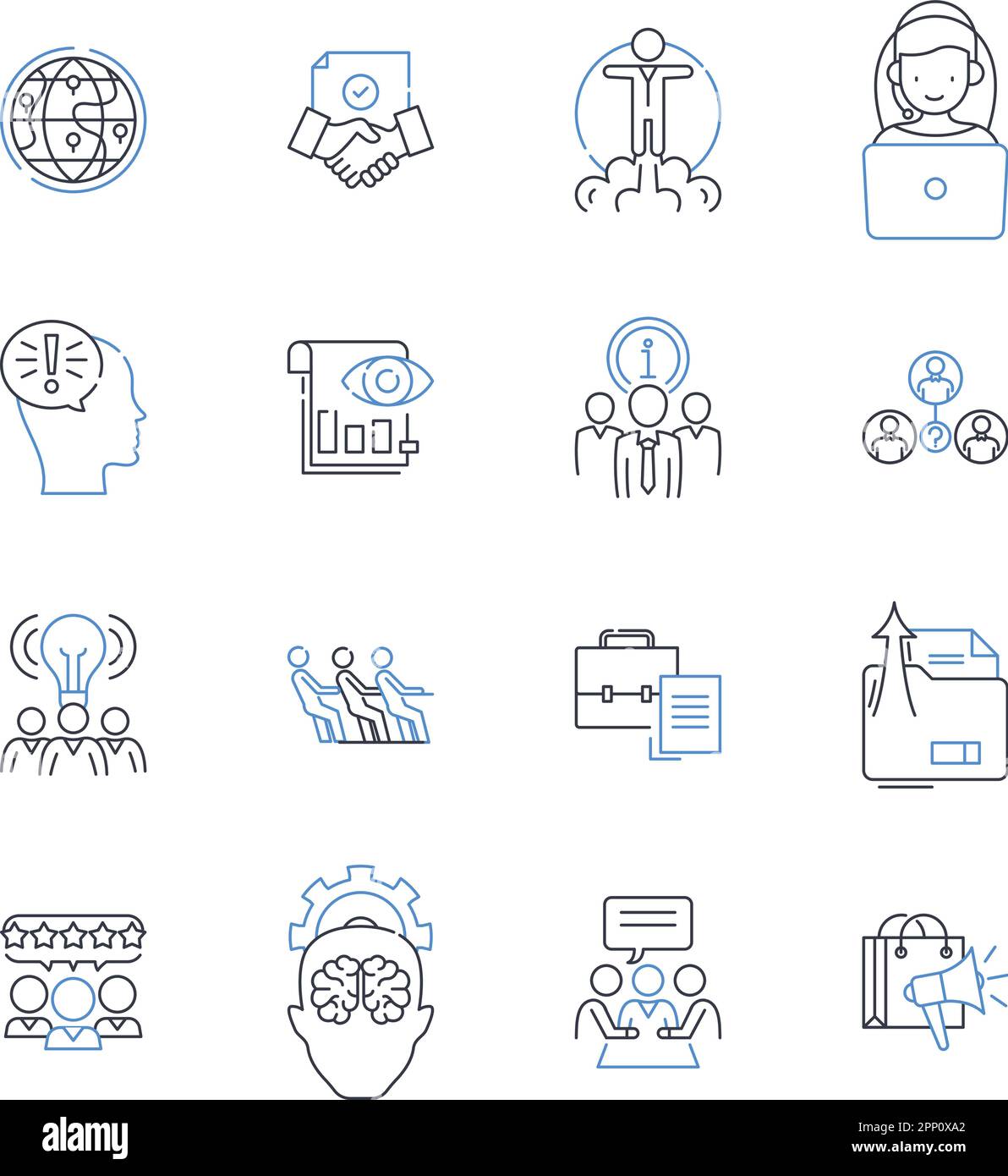 Shared Responsibility line icons collection. Collaboration, Partnership, Accountability, Trust ...