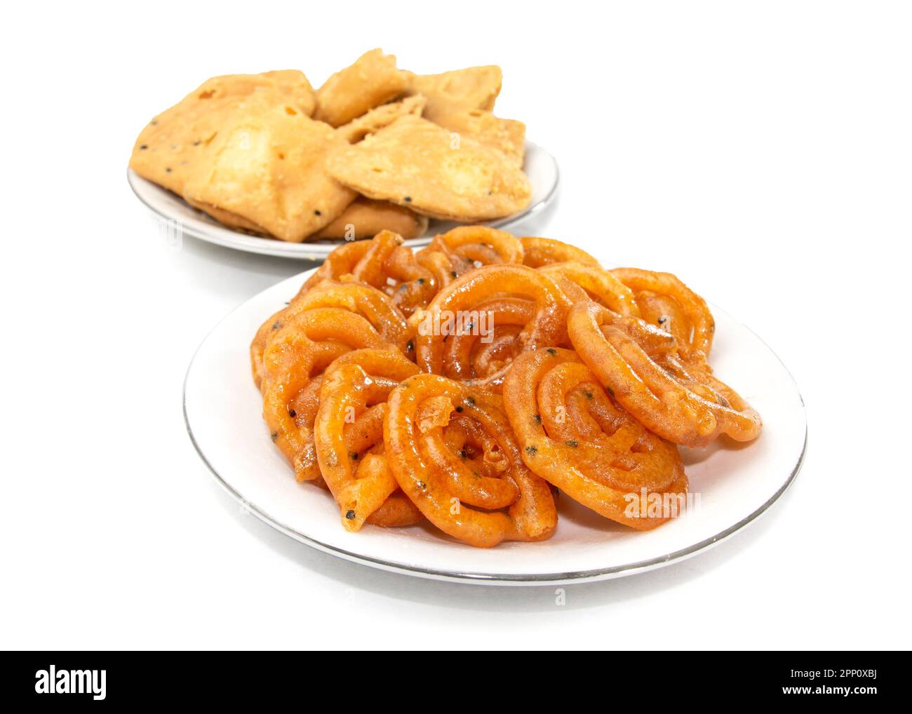 Khasta kachori or Nimki with jilapi, poplar treditional welcome sacks ...