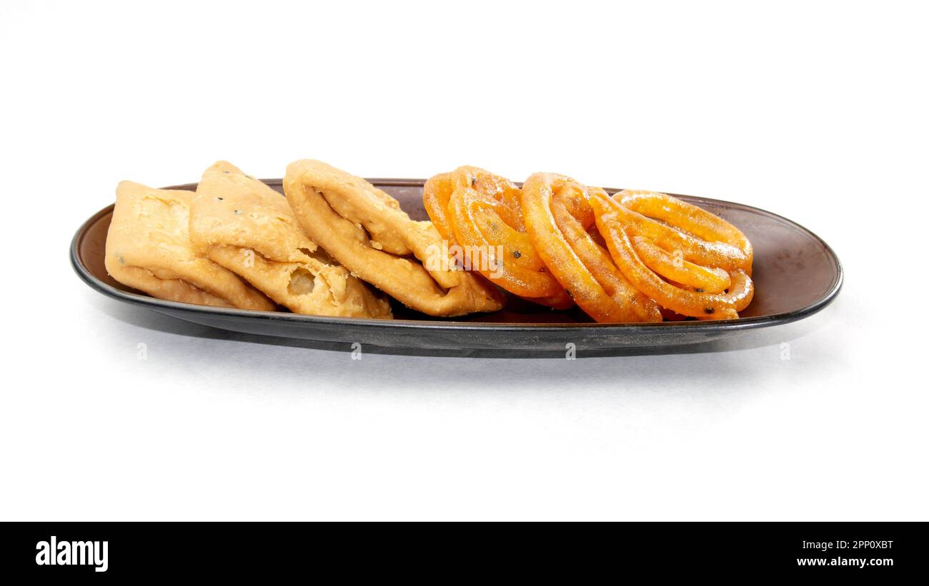 Khasta kachori or Nimki with jilapi, poplar treditional welcome sacks ...