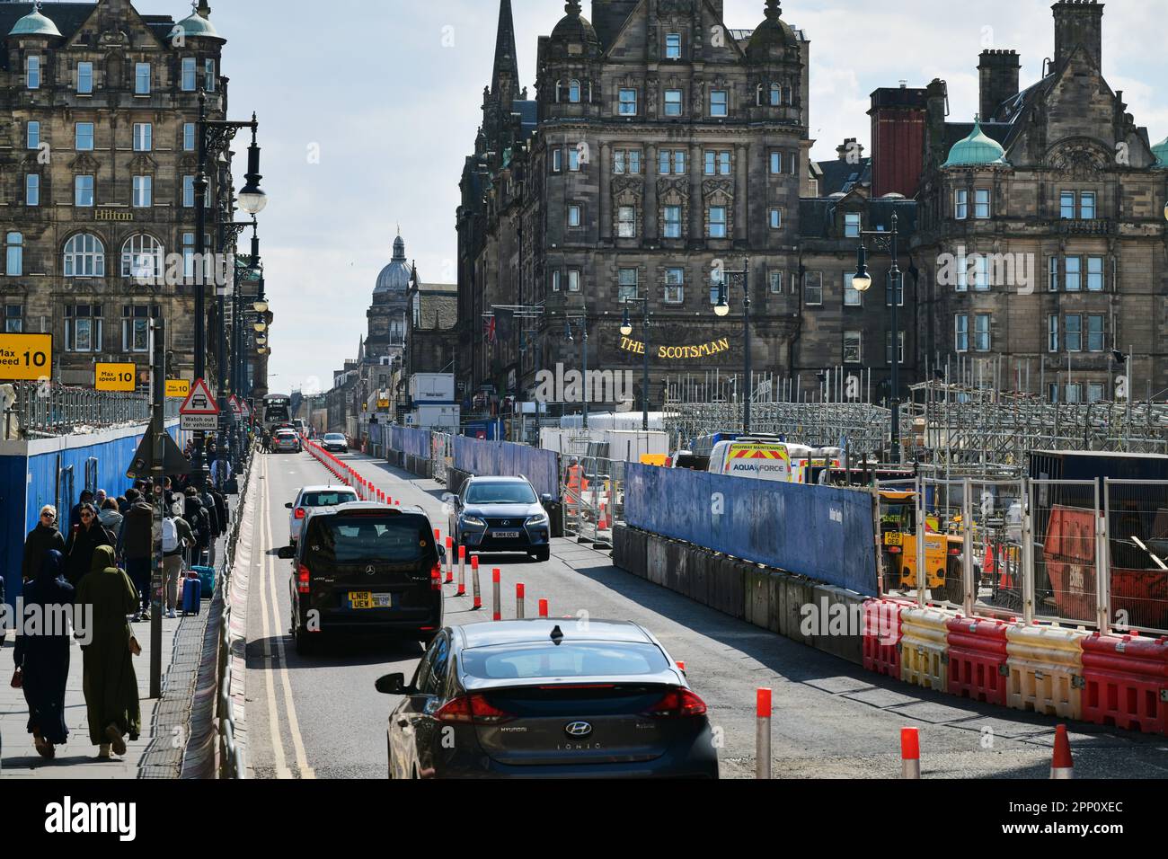Edinburgh Scotland, UK 21 April 2023. North Bridge one of the main ...
