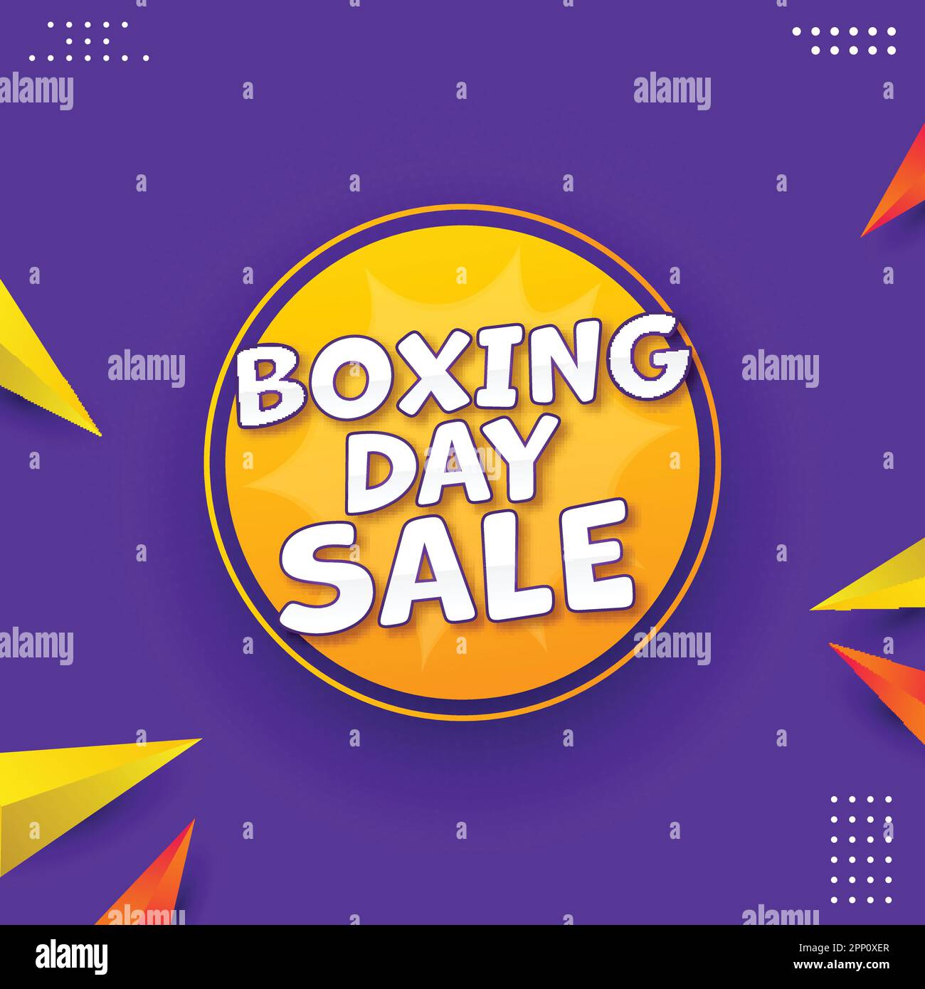 Boxing Day Sale Poster Design With 3D Geometric Triangle Elements On ...