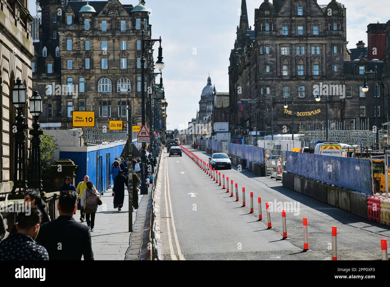 Edinburgh Scotland, UK 21 April 2023. North Bridge one of the main ...