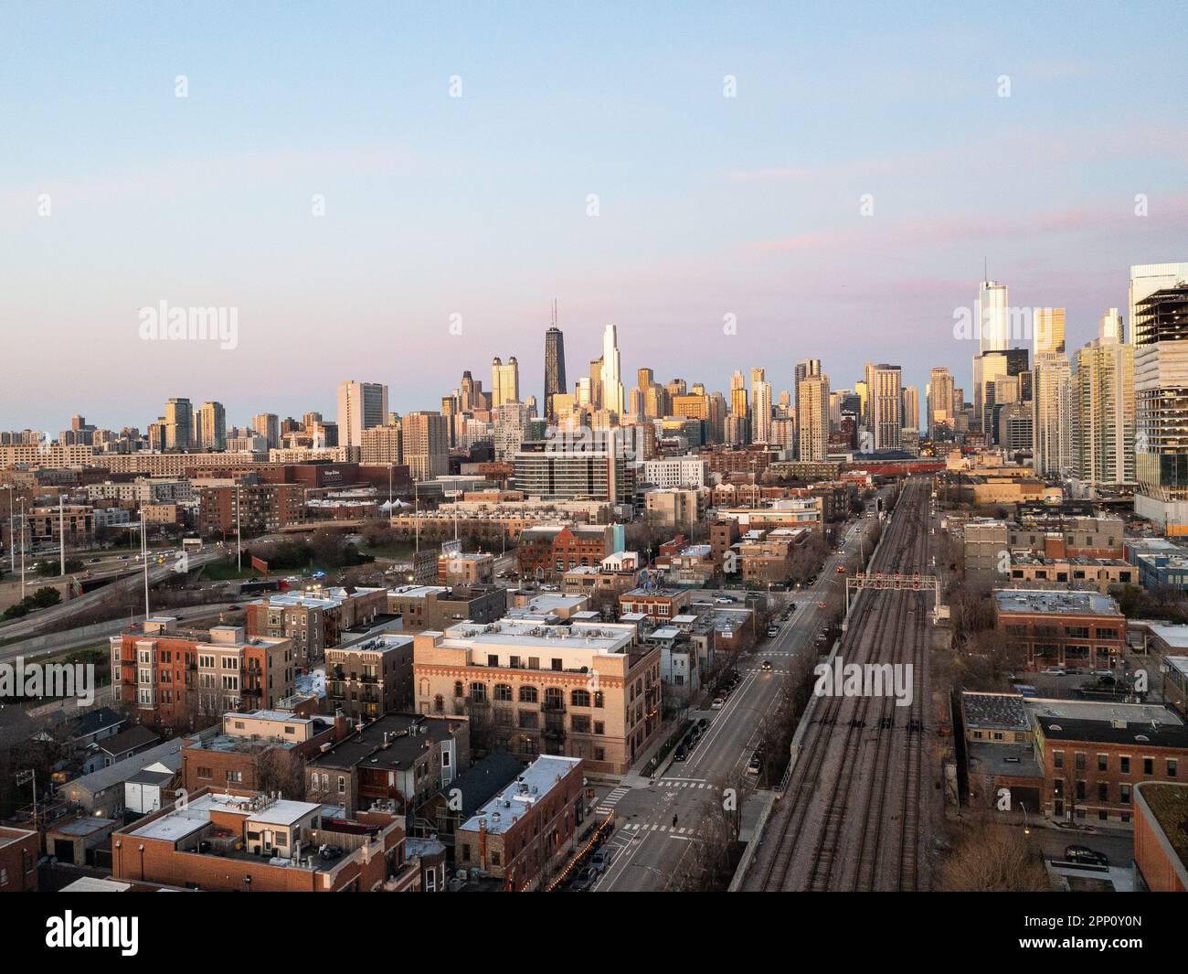 Aerial of West Loop Stock Photo - Alamy
