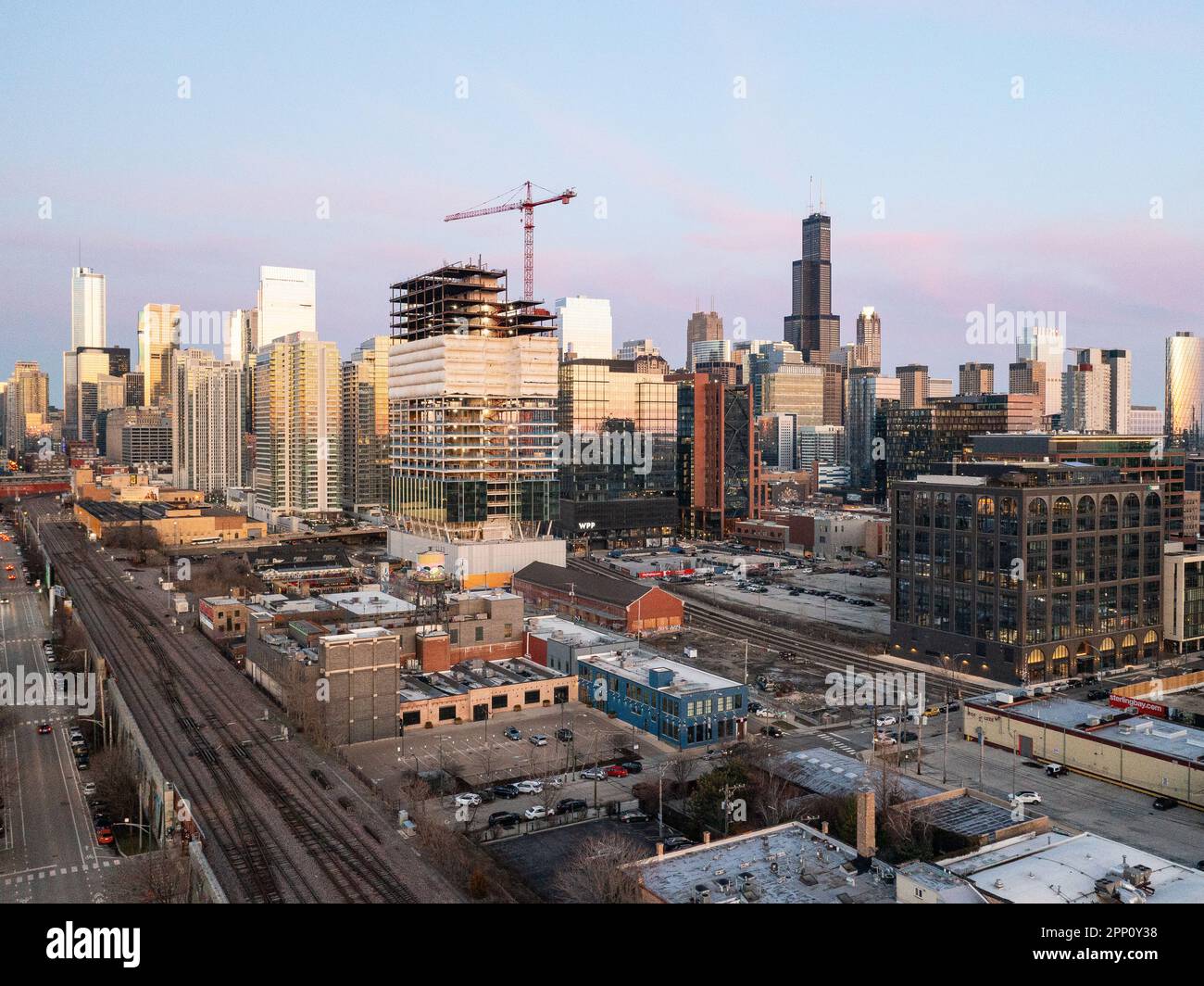Aerial of West Loop Stock Photo - Alamy