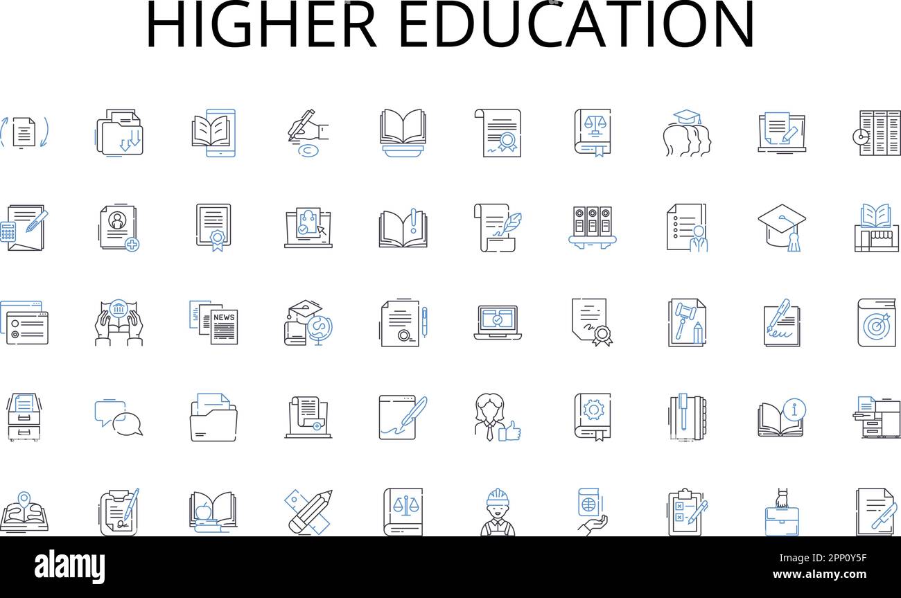 higher education line icons collection. Prosperity, Development ...