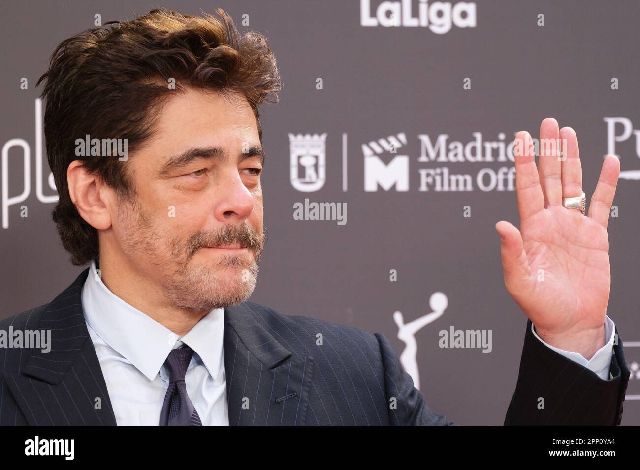 Madrid, Spain. 21st Apr, 2023. Actor Benicio Del Toro attends the ...