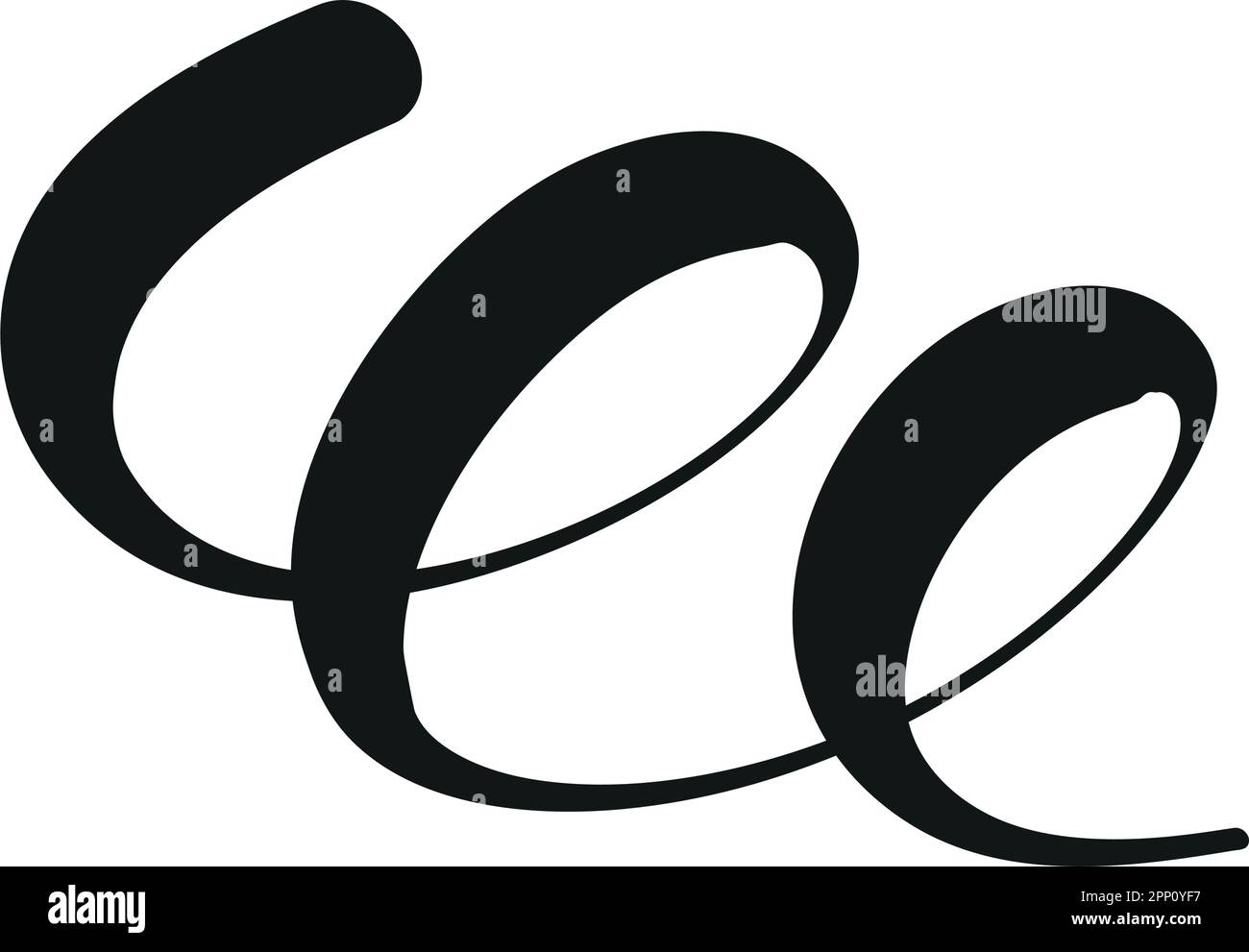 Doodle collection of hand drawn squiggle swirls. Line scrawl curly ...