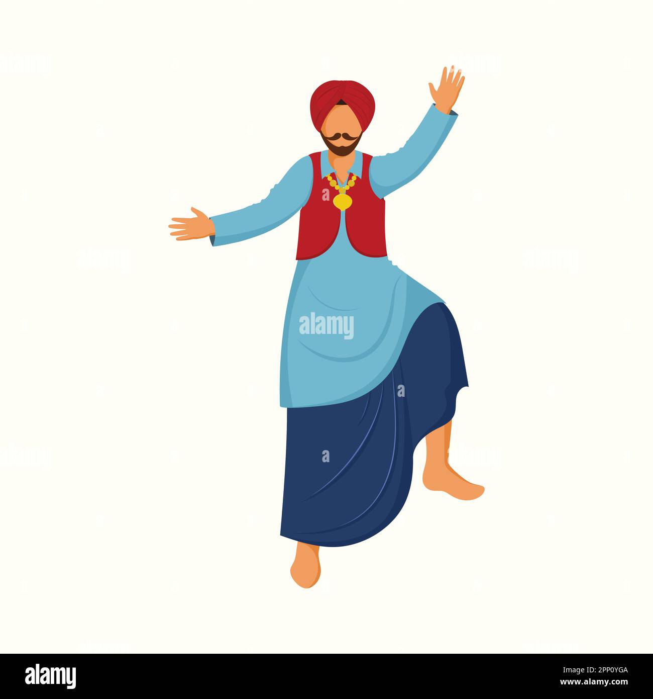 Faceless Punjabi Man Performing Bhangra Dance In Traditional Attire ...