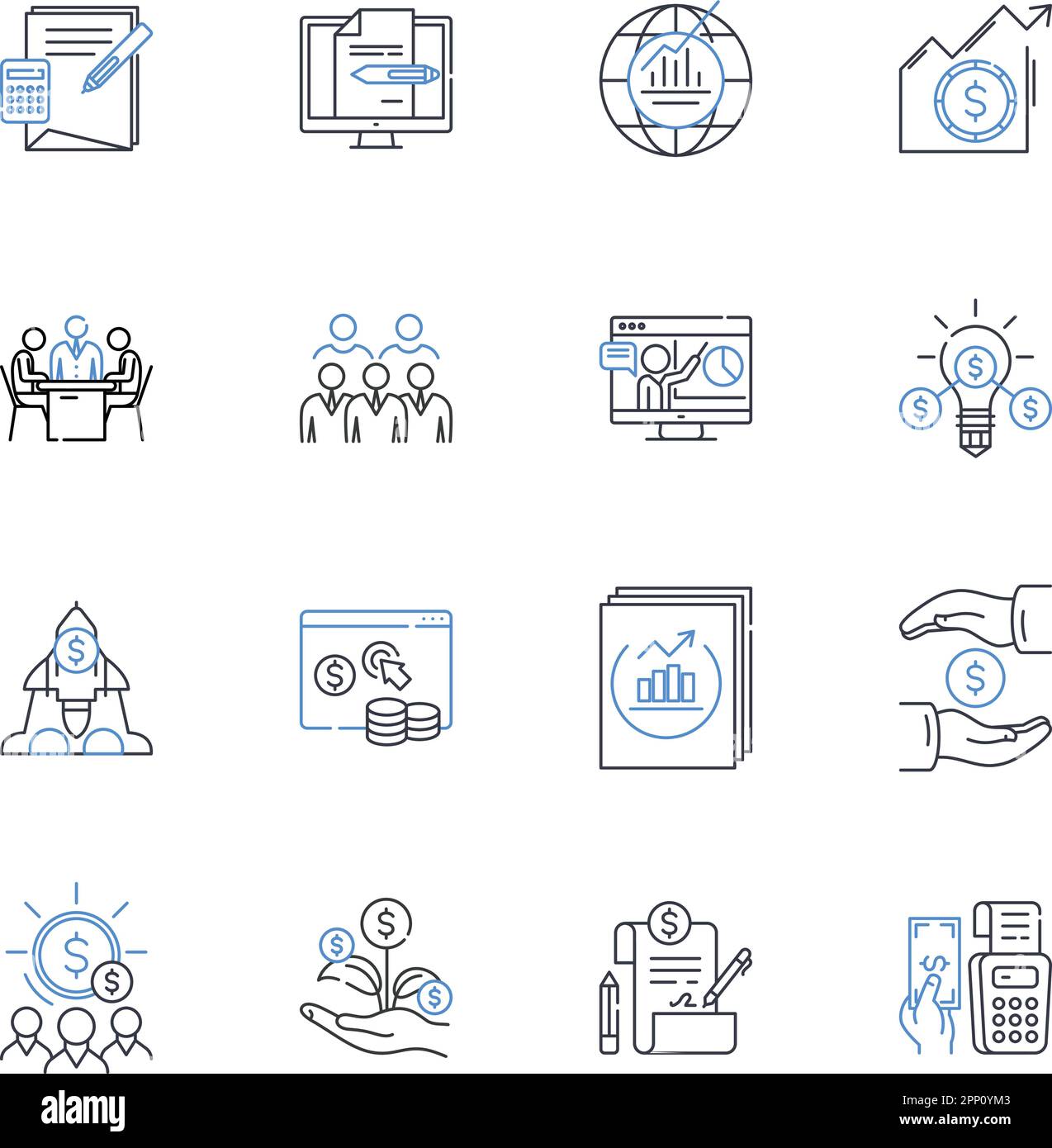 Import line icons collection. Customs, Tariffs, Export, Trade ...